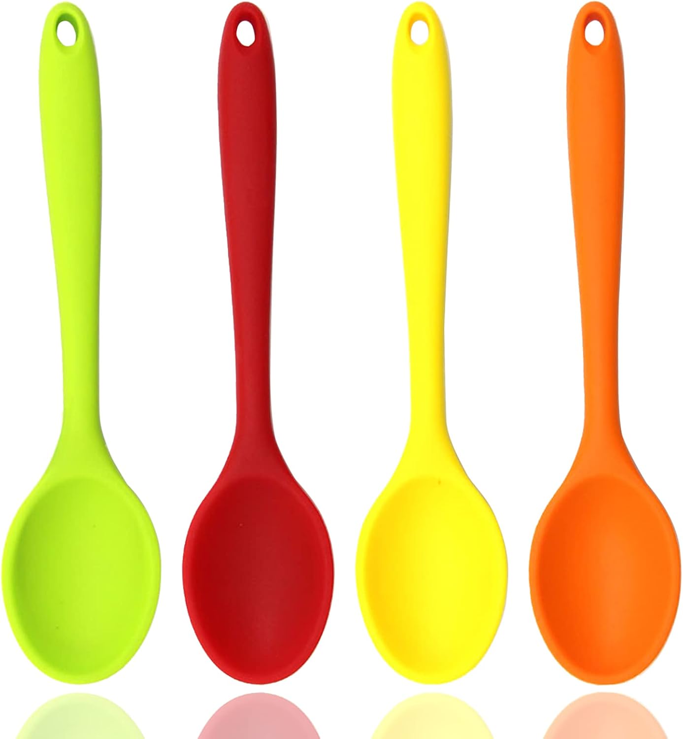 Amazon.com: 4 Pieces Silicone Mixing Spoon Heat Resistant Basting ...