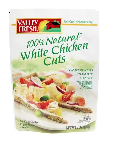 Amazon.com: Valley Fresh 100% Natural White Chicken Cuts, 7oz Pouch ...