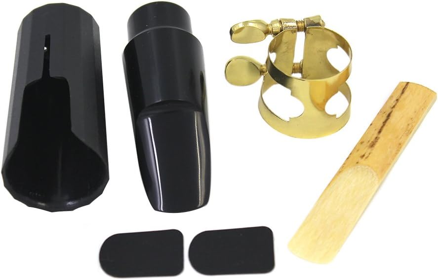 Amazon.com: EASTROCK Alto Saxophone Mouthpiece with Cap Gold Plated ...