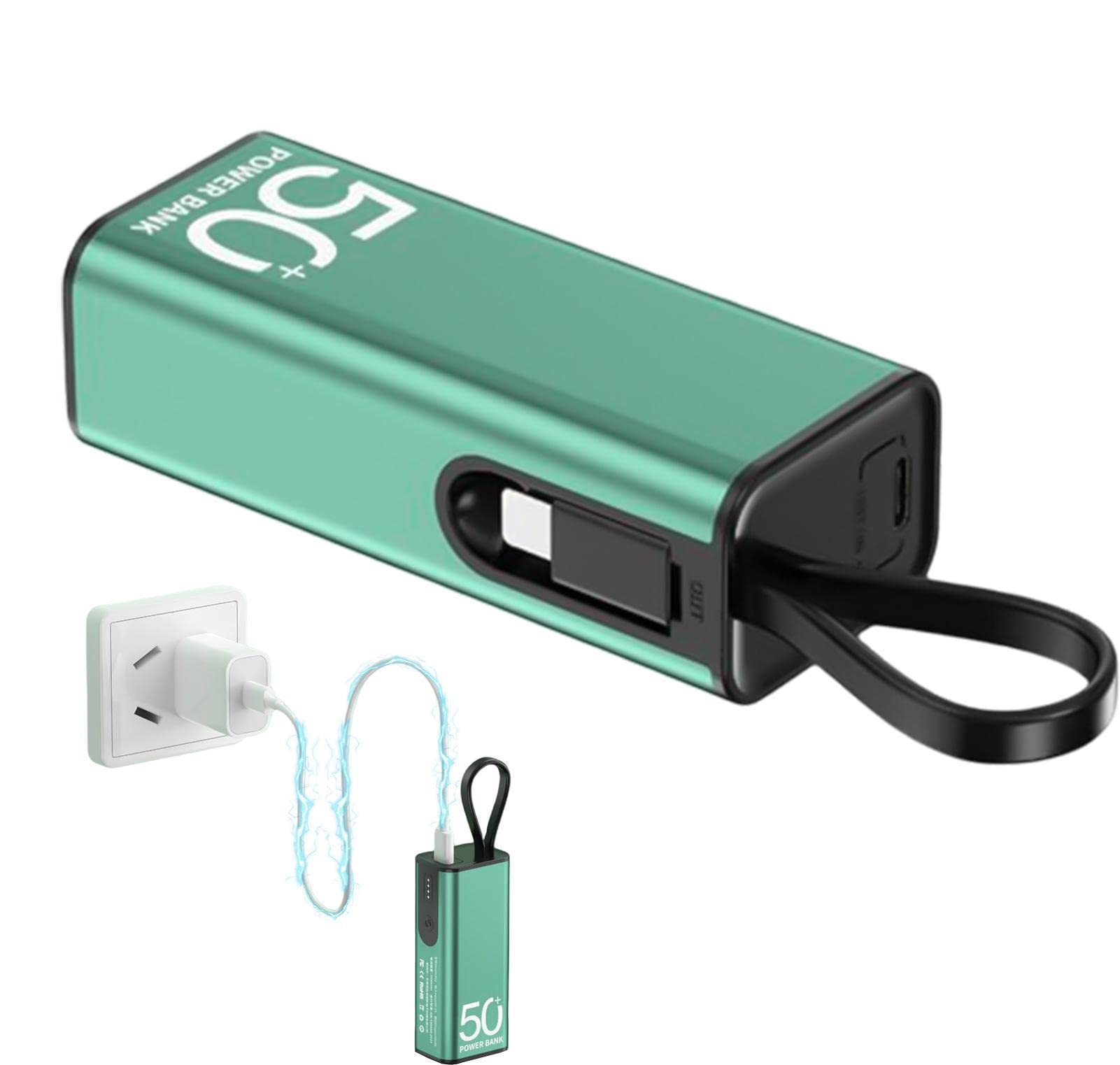 2 in 1 Portable Power Bank with Solar Panel, 5000mAh Mini Powerbank ...