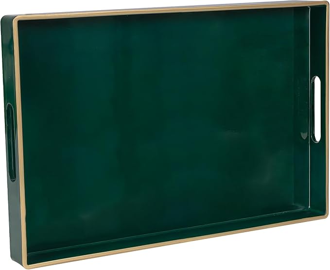 Amazon.com: MAONAME Dark Green Decorative Tray, Serving Tray with ...