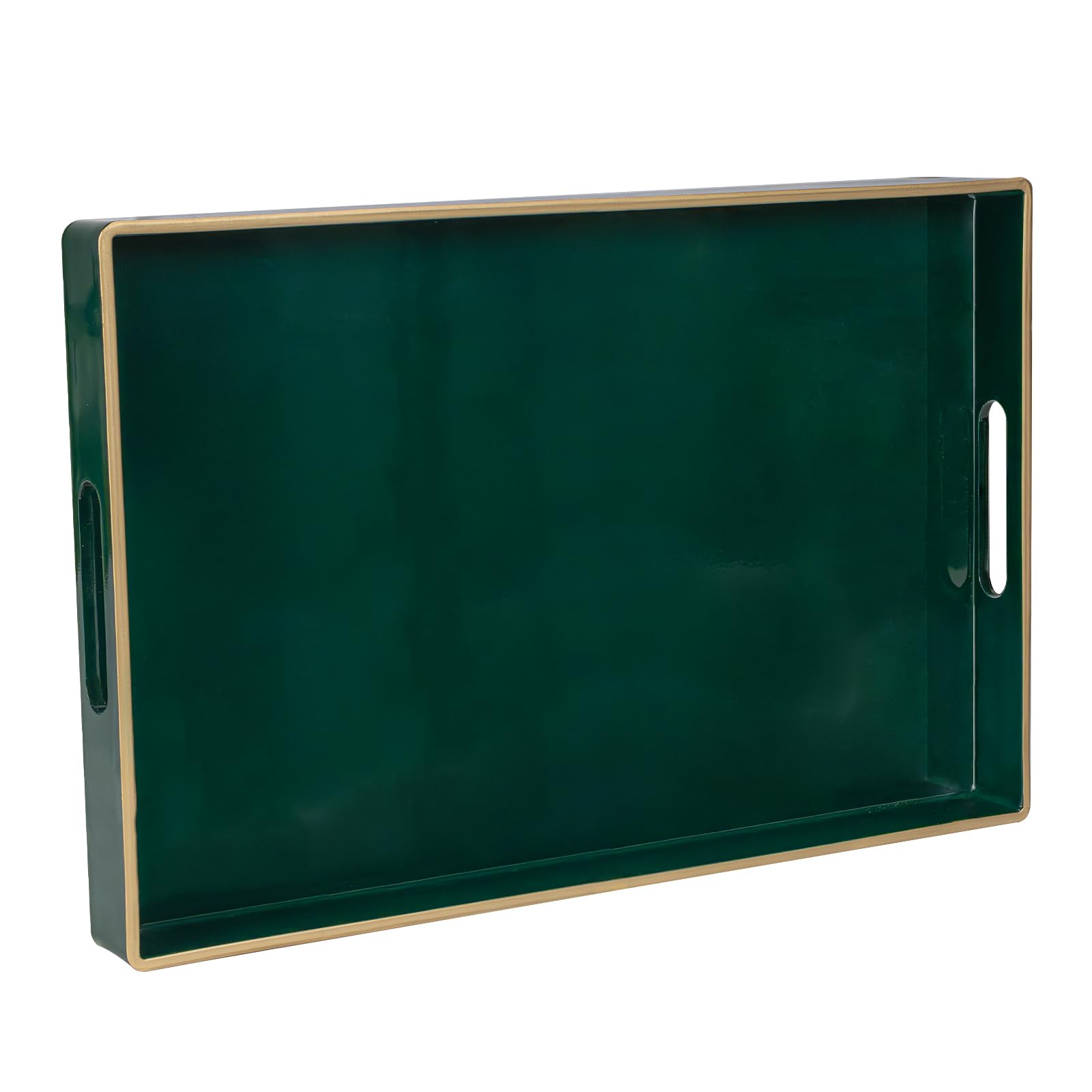 MAONAME Dark Green Decorative Tray, Serving Tray with Handles, Plastic ...