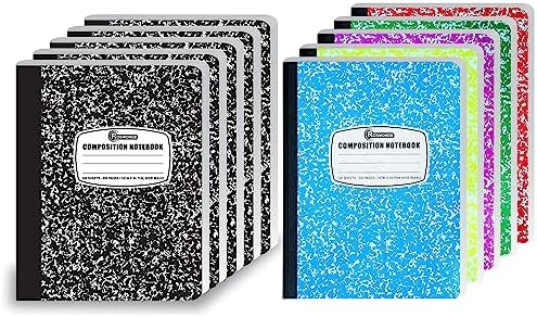 Amazon.com : Rosmonde Composition Notebooks Wide Ruled 10 Pack Combo ...