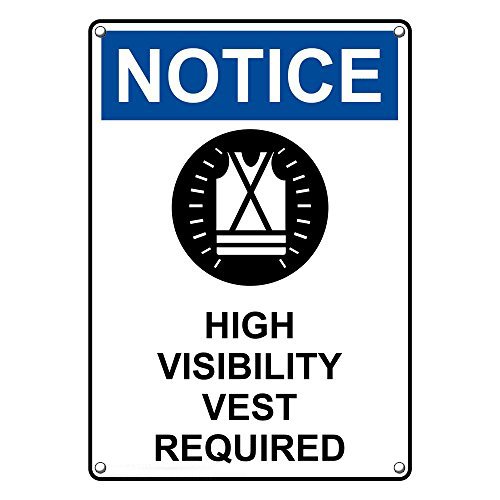 Amazon.com: Weatherproof Plastic Vertical OSHA Notice High Visibility ...