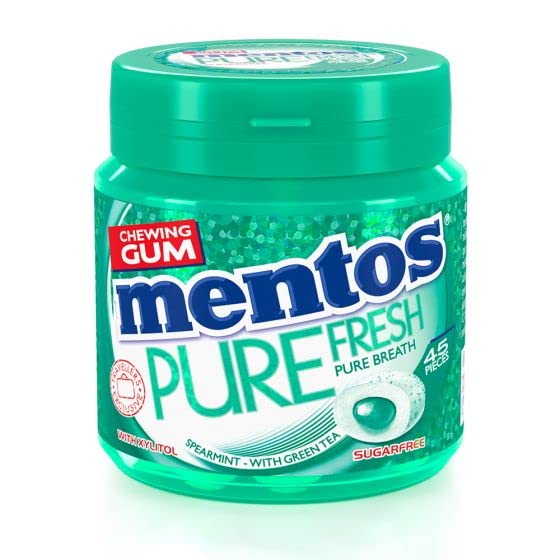 Mentos Chewing Gum Pure Fresh Spearmint With Green Tea 45 Pieces 90g ...