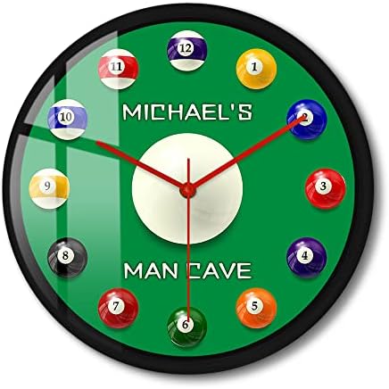 Amazon.com: Timethink 12 Inch Billiard Balls Metal Frame Wall Clock ...