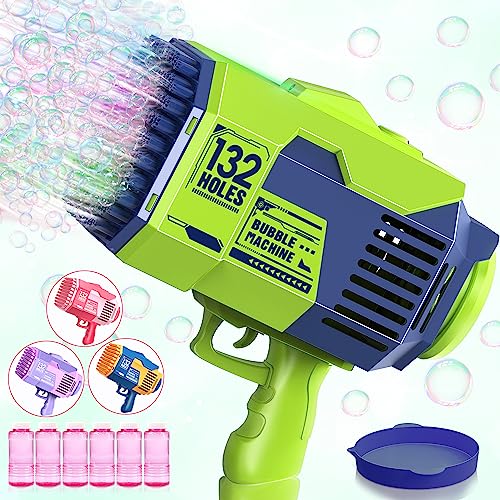 Upgraded Bubble Machine Gun for Kids Adults, 132 Holes Bazooka - Want ...