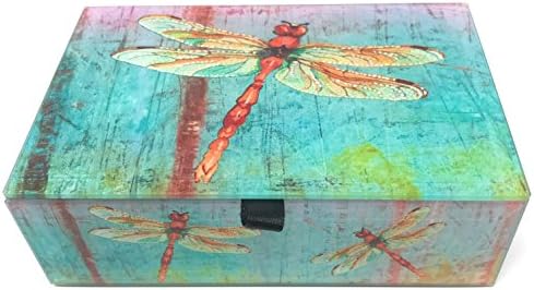 Amazon.com: J Devlin Glass Art - Dragonfly Trinket Box for Jewelry and ...