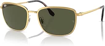 Amazon.com: Ray-Ban RB3705 001/31 60MM Arista/Green Square Sunglasses ...