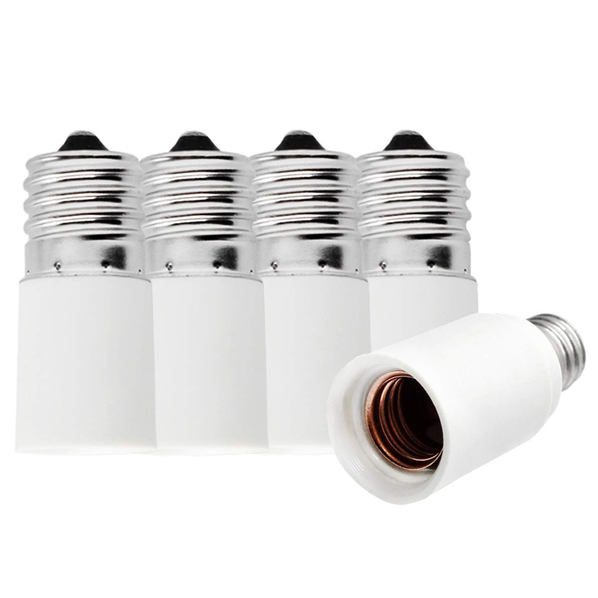 ★勝ったら倍★28日限定★ E11口金変換 アダプタ E11 → E26 へ 電球ソケット の 口金 E11 → E27 変換 ソケットアダプター 5個 - 照明器具部品