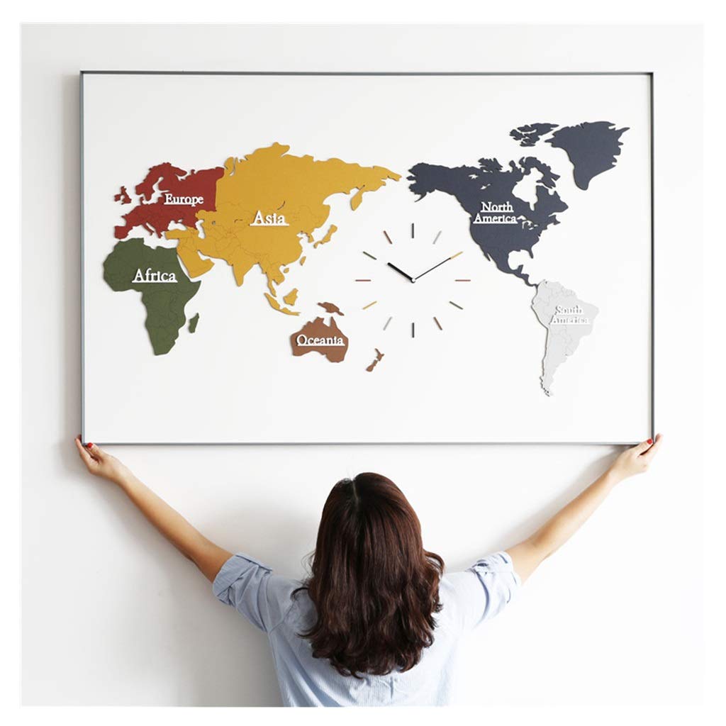 Buy &Wall Clock World Combination Color Wall Clock, Silent Non-tick ...