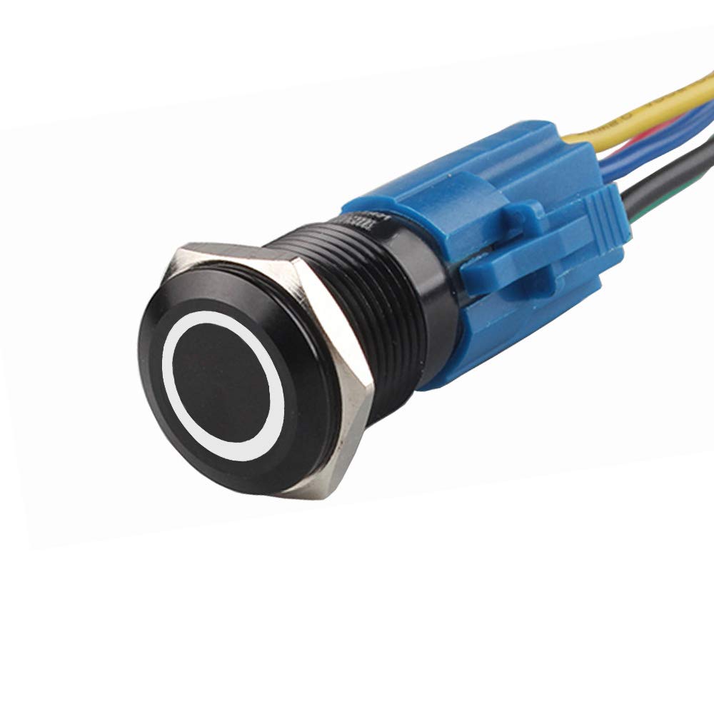 Amazon.com: ESUPPORT 19mm 12V 5A Car White LED Light Angel Eye Metal ...