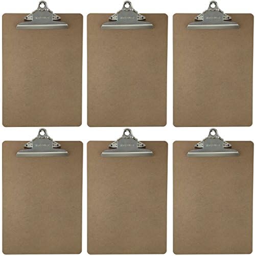 Amazon.com : Letter Size Clipboard Standard Clip 9'' x 12.5'' Hardboard ...