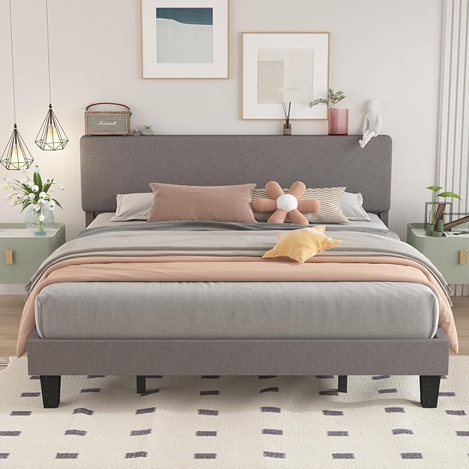 Amazon.com: Tidyard Queen Bed Frame with Type-C and USB Ports,Queen Bed ...