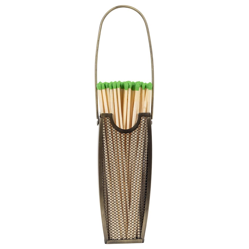 Amazon.com: Match Stick Holder in Aged Brass | Decorative Mesh Metal ...