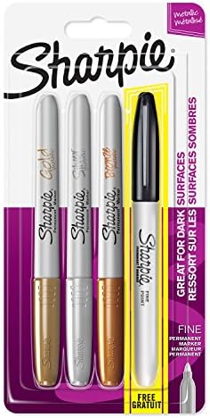 Sharpie Metallic Permanent Marker Pens - Fine Point - Pack of 6 ...