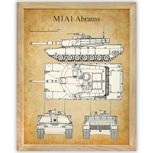 Amazon.com: M1A1 Abrams - 11x14 Framed Patent Print - Great Room Decor ...