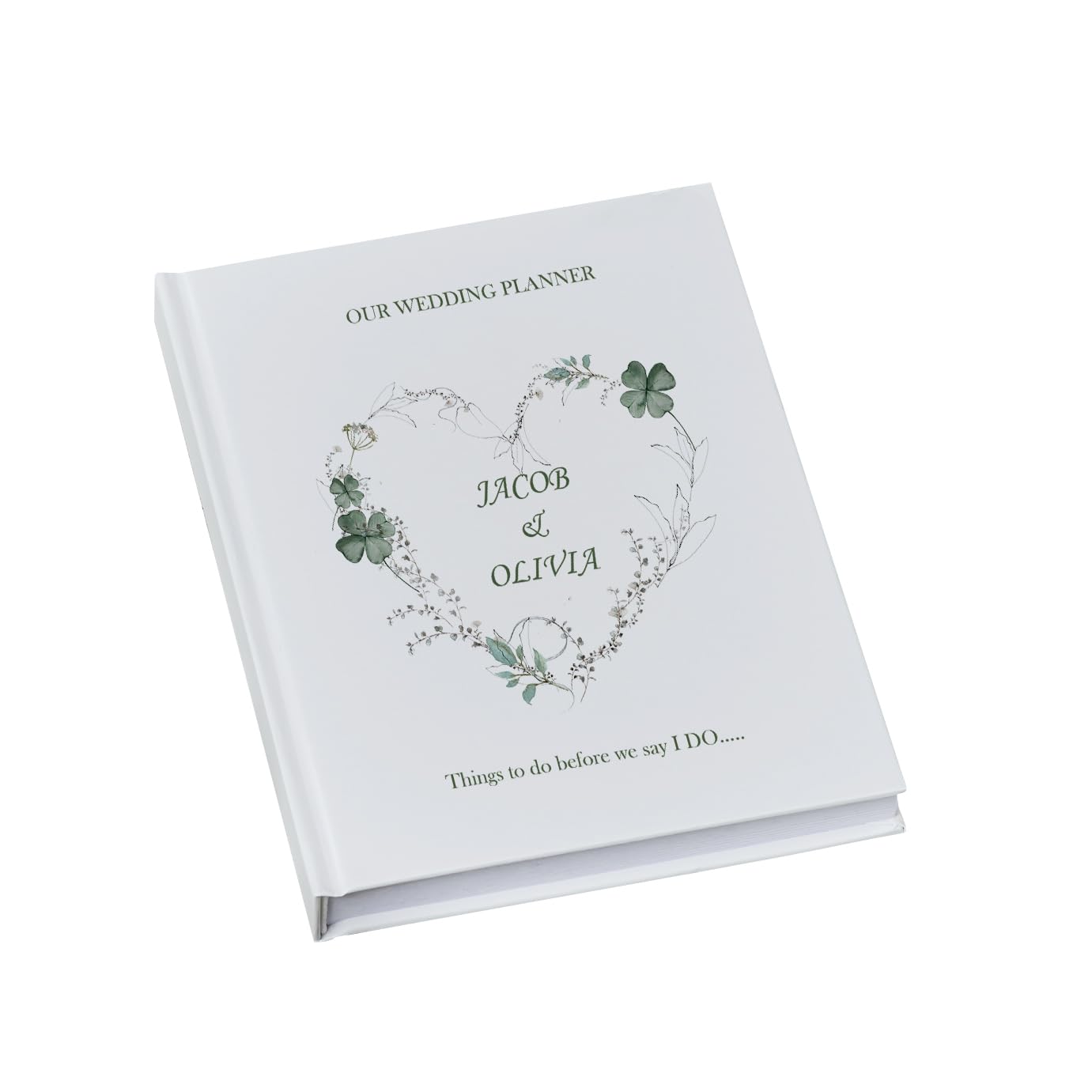 Personalised Wedding Planner Organiser Book Engagement Gift With Green ...