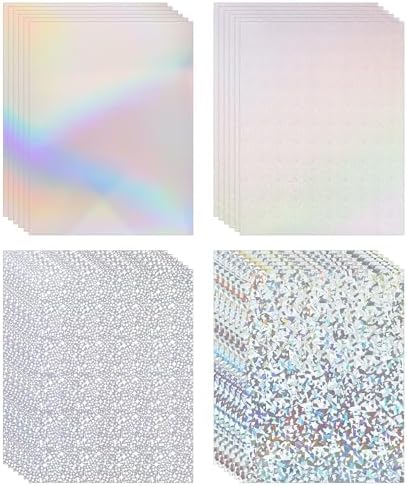 Amazon.com : 24 Sheets Holographic Card Stock 11" x 8.5", 250gsm/92lb ...