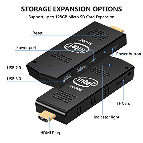 Buy Mini PC Stick Pocket PC with Intel Atom Z8350 & Windows 10 Pro 4GB ...