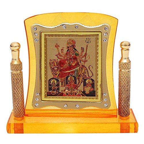 Krystal ® MATA Rani Car Dashboard Idol with Golden Pillar & Gold Plated ...