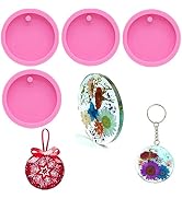 Amazon.com: 10 Pack Round Keychain Silicone Mold Flat Circle Resin ...