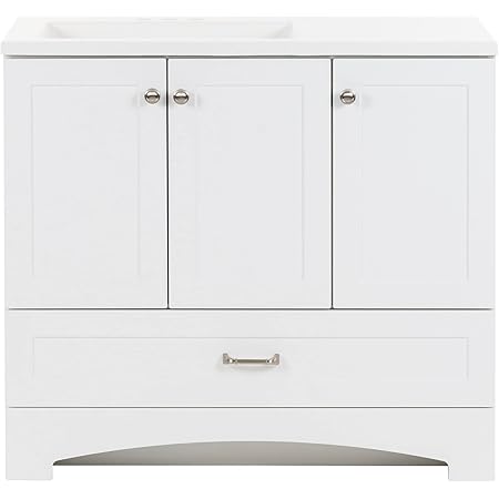 Amazon.com: Spring Mill Cabinets Emlyn Bathroom Vanity with Sink, White ...