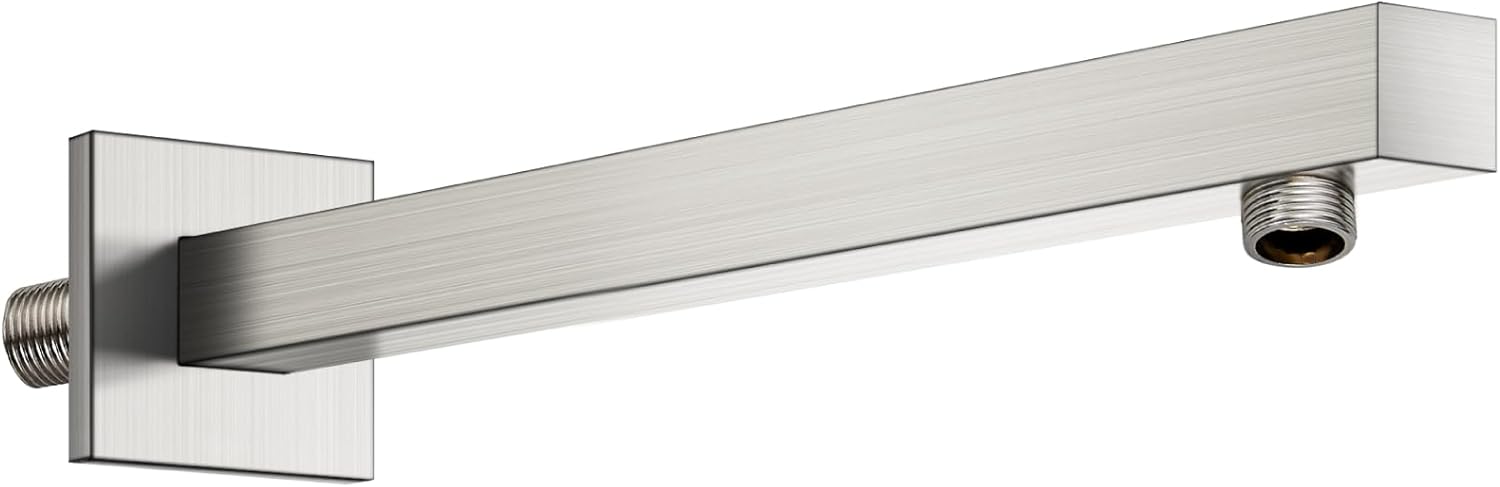 Square Shower Extension 16" Square Shower Arm In Brushed Brass ...