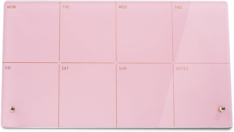 Marribol Desktop Acrylic Weekly Planner Whiteboard with Stand,30cmx15cm ...