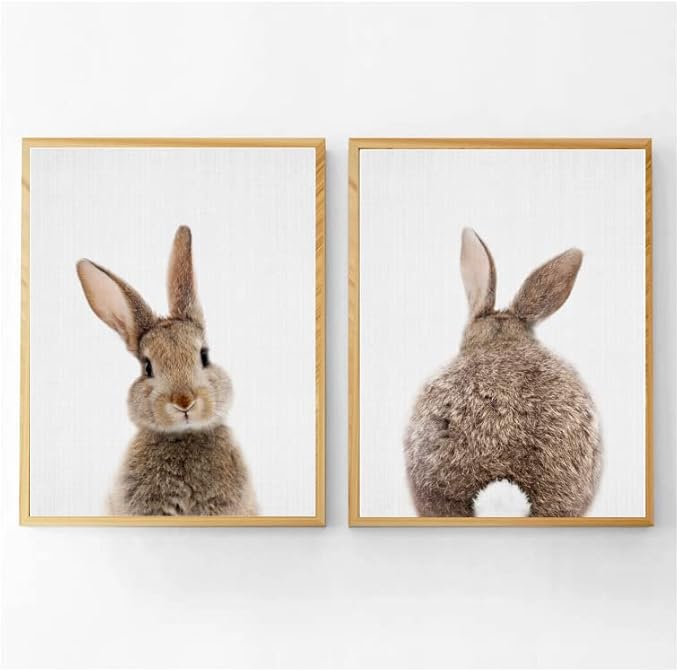 Amazon.com: Canvas Bunny Wall Art Nursery Decor,Bunny Rabbit Pictures ...