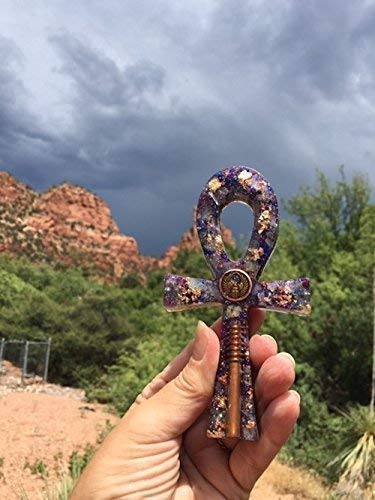 Amazon.com: Holographic Orgone ASG Ankh with a mini wand and winged ...