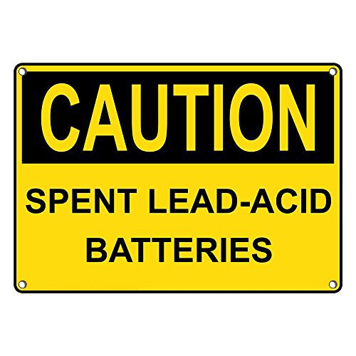 Amazon.com: Weatherproof Plastic OSHA Caution Spent Lead-Acid Batteries ...