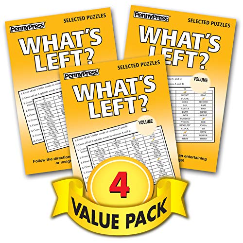 What's Left? Word-Elimination Puzzles for All Ages – 4 Pack [Paperback ...