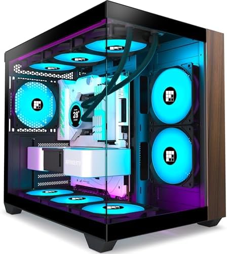 IONZ APEX Vision - PC Gaming Case, ATX Mid Tower, Dual Chamber with 4 ...