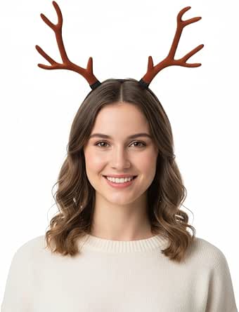 Amazon.com: Ciieeo Reindeer Antlers Headband, Adult Deer Antlers ...