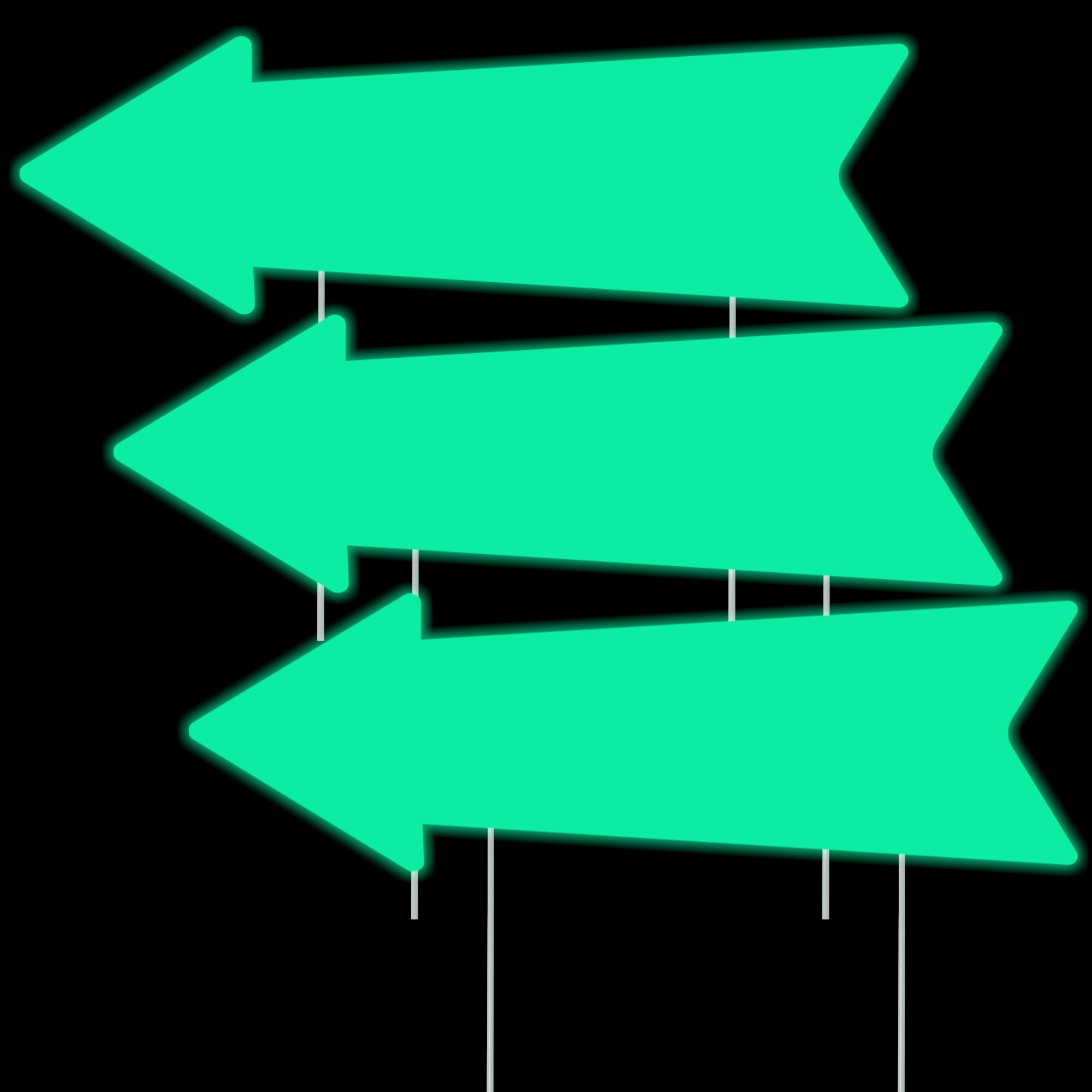 Amazon.com : Glow in the Dark - Arrow Signs with Stakes 16 x 5 Inches ...