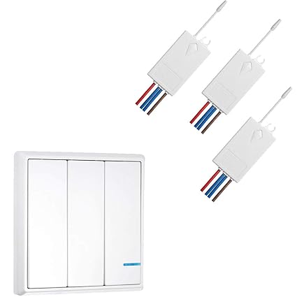 Wireless Light Switch 3 Way with 3 Receiver, Waterproof IP66 Remote ...
