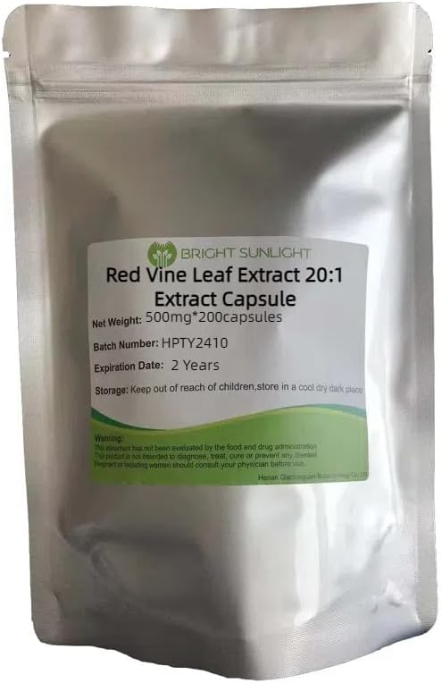 Amazon.com: Bright sunlight Red Vine Leaf Extract 20:1 Extract Capsule ...