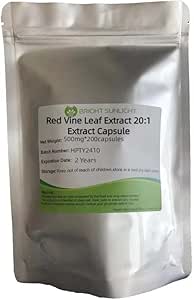 Amazon.com: Bright sunlight Red Vine Leaf Extract 20:1 Extract Capsule ...