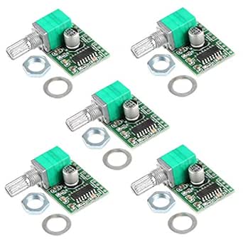 Hailege 5pcs PAM8403 Stereo Amplifiers 3W+3W DC 5V Mini Audio Amplifier ...
