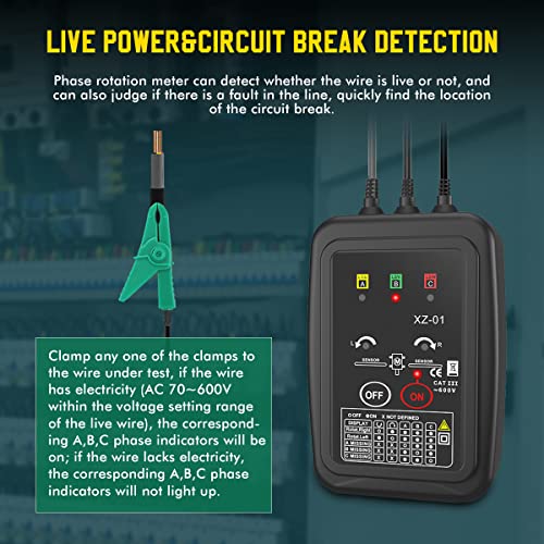 Snapklik.com : Phase Rotation Meter Non-contact 3 Phase Rotation Meter ...