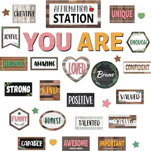 Amazon.com : BOHO Affirmation Station Bulletin Board Set Motivational ...