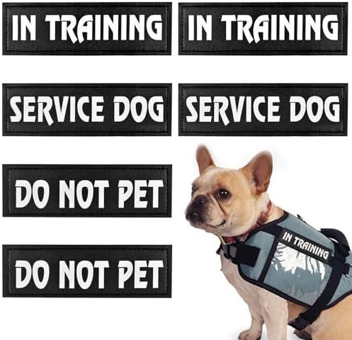 4 Pcs Service Dog Patches with Hook Backing for Dog Harness, Tactical ...