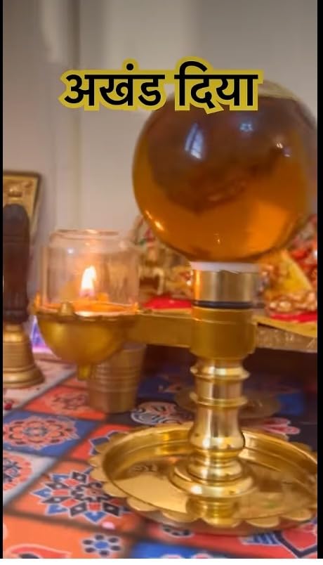 Buy Akhand Deep Oil Model Akhand Diya for Pooja | Brass Oil lamp with ...