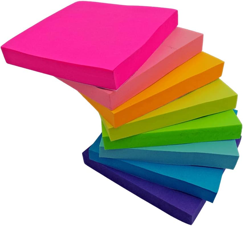 Amazon.com : (8 Pack) 800 Sheets of Sticky Notes 3x3, Colored Sticky ...