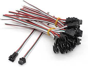30 Pairs 3Pin JST SM Male Female Plug 3 Pin Connectors Cable for WS2812B WS2811 WS2812 WS2814 ...