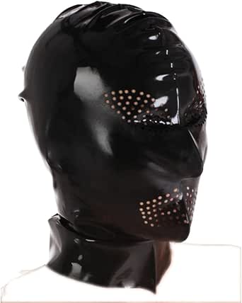 Amazon.com: Latex Hood Mask Men's Rubber Full Face Mask with Perforated ...
