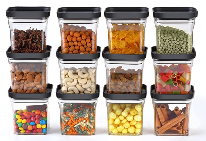 Nalix Unbreakable Kitkat Square Plastic Containers Set for Kitchen ...