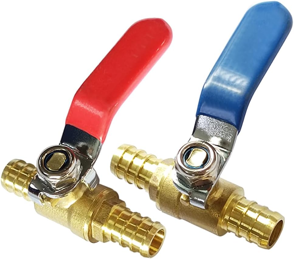 Amazon.com: Uenede 2PCS LF Brass 1/2 Inch PEX Barb Full Port Shut Off ...