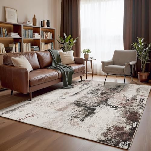Amazon.com: Macgace Modern Abstract Rugs for Living Room, 5'x7' Machine ...